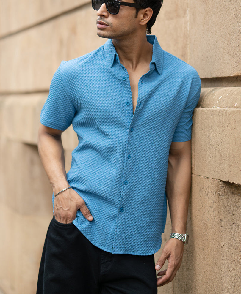 Mid Blue Structured Shirt – Powerlook