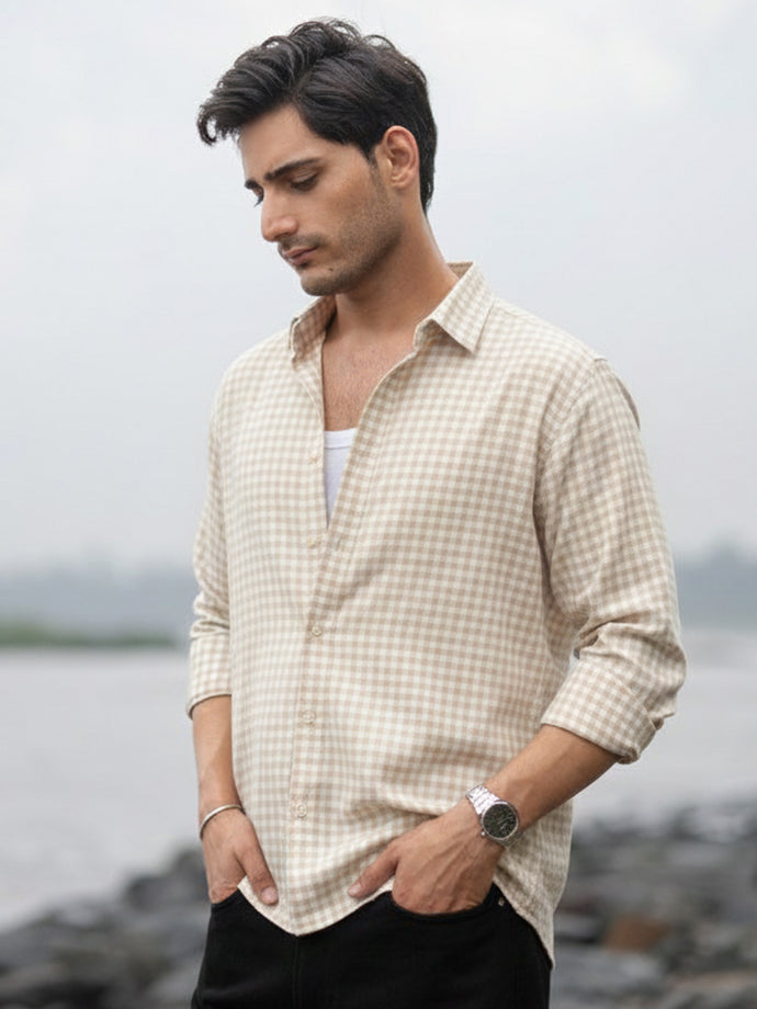 Beige Checks Shirt – Powerlook