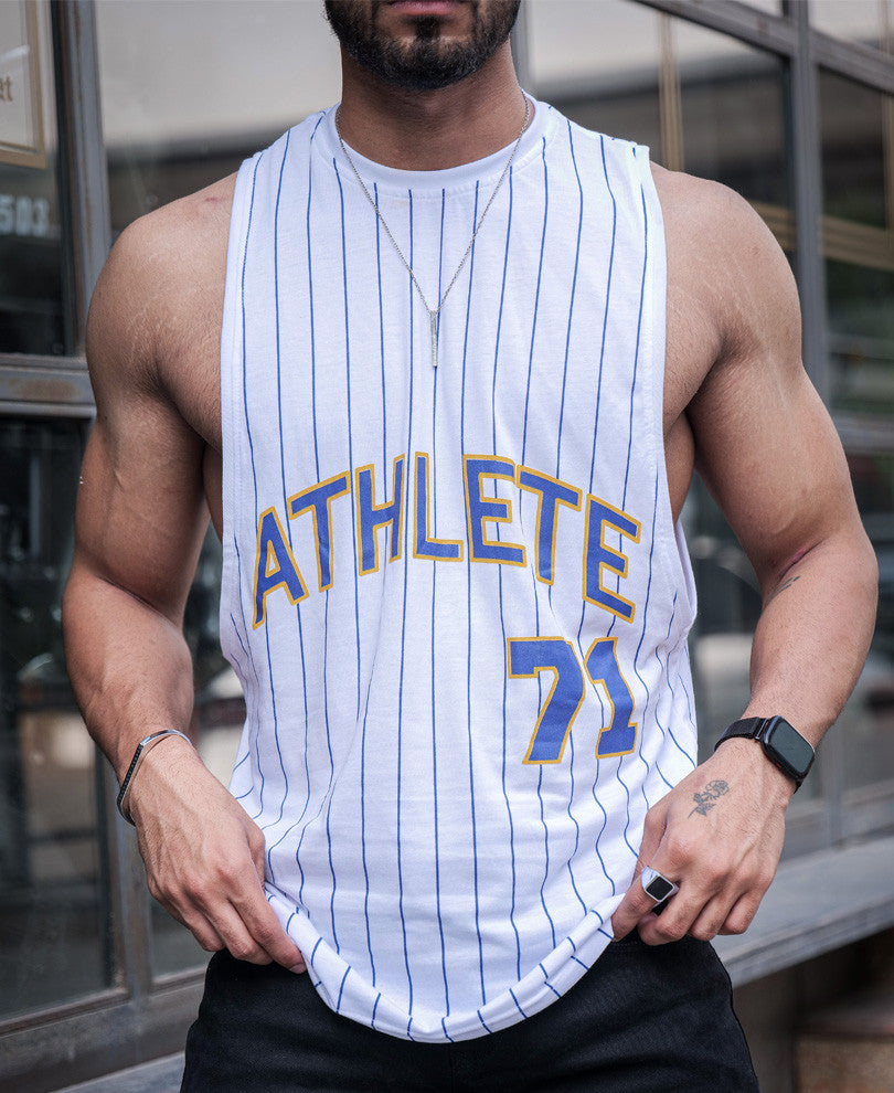 Gym Vests- White Printed Vests for Men Online | Powerlook