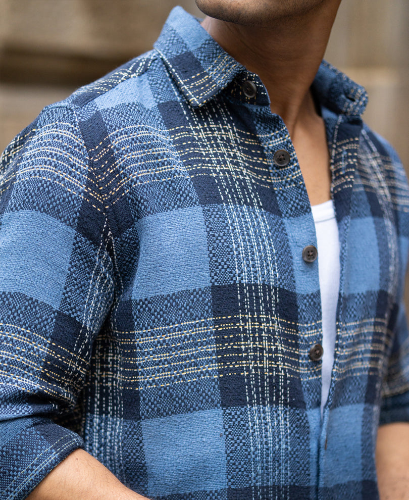 Blue Ombre Check Shirt – Powerlook