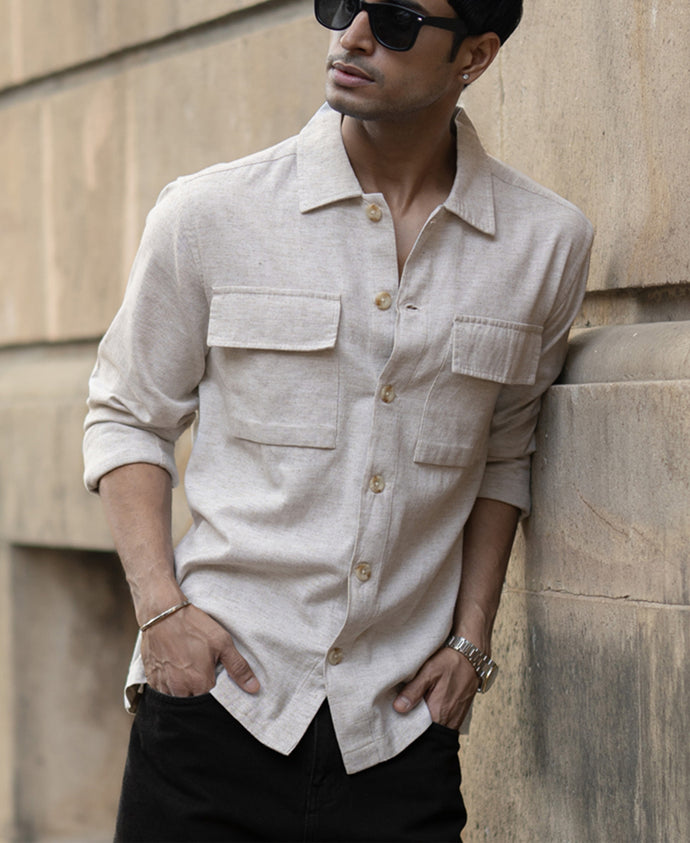 Natural Linen Double Pocket Shirt – Powerlook