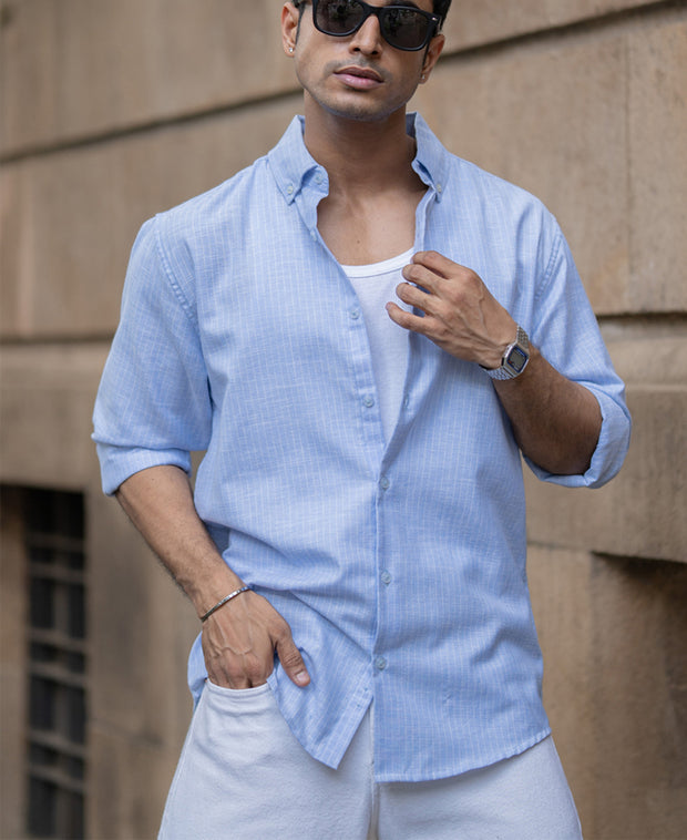 Light Blue Striped Shirt – Powerlook