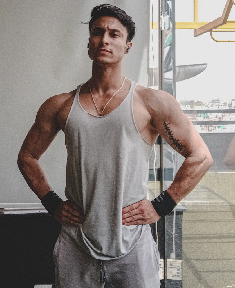 Plain Vests- Grey Cotton Gym Vests for Men Online | Powerlook